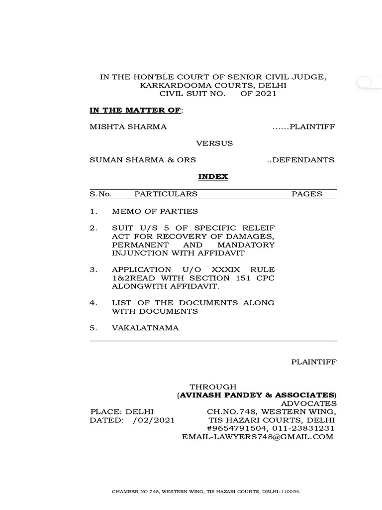 Mishta Sharma Eviction Suit | PDF | Civil Law (Common Law) | Judiciaries