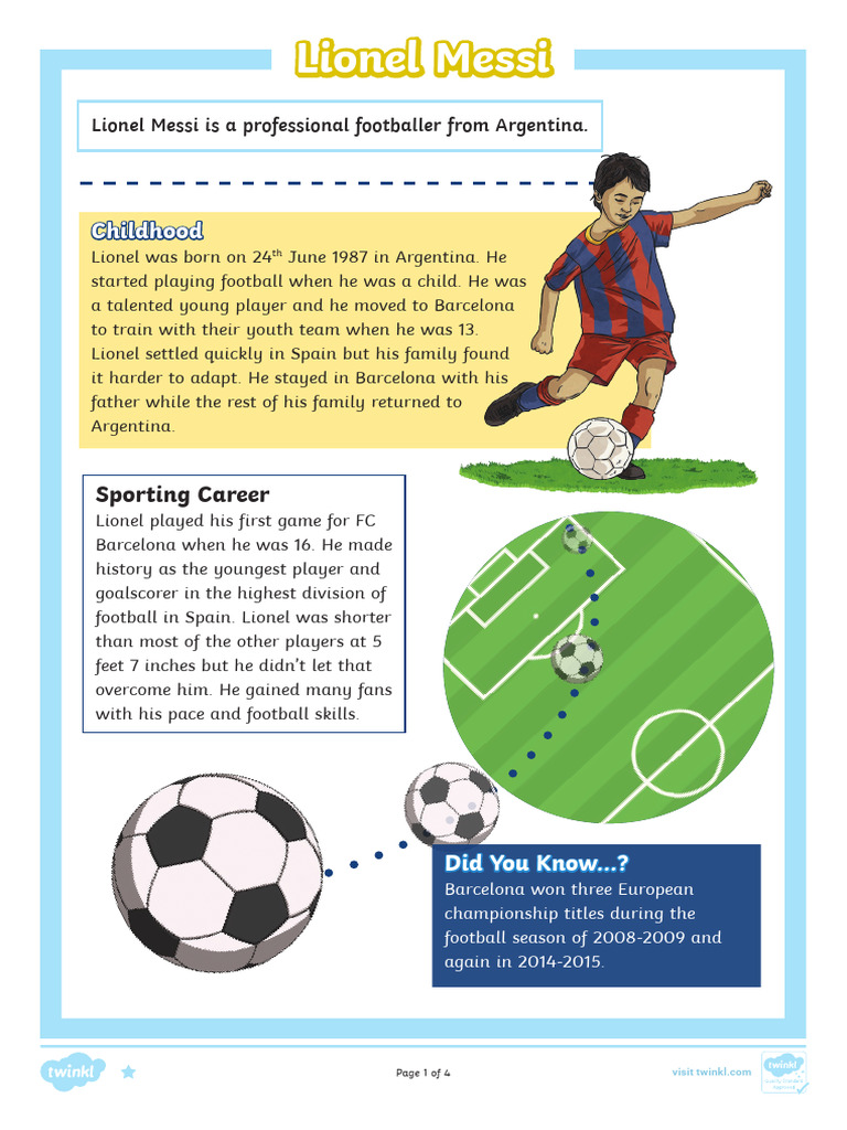 Class 2- Lionel Messi - All tenses exercise | PDF | Lionel Messi | Fc ...