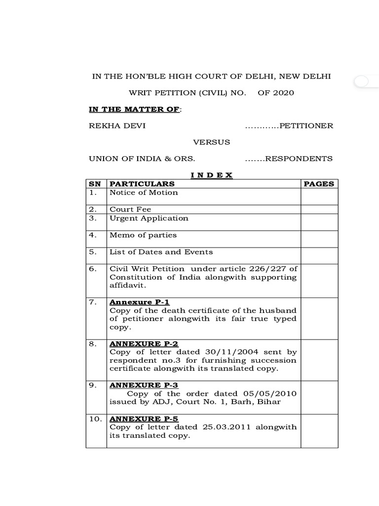 Rekha Devi-FCI Writ Petition | PDF | Justice | Crime & Violence