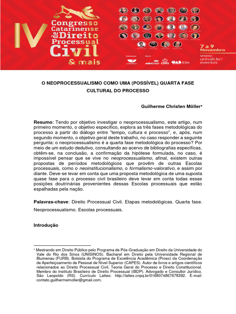 Neoprocessualismo: Quarta Fase do Processo? | PDF | Constituição ...
