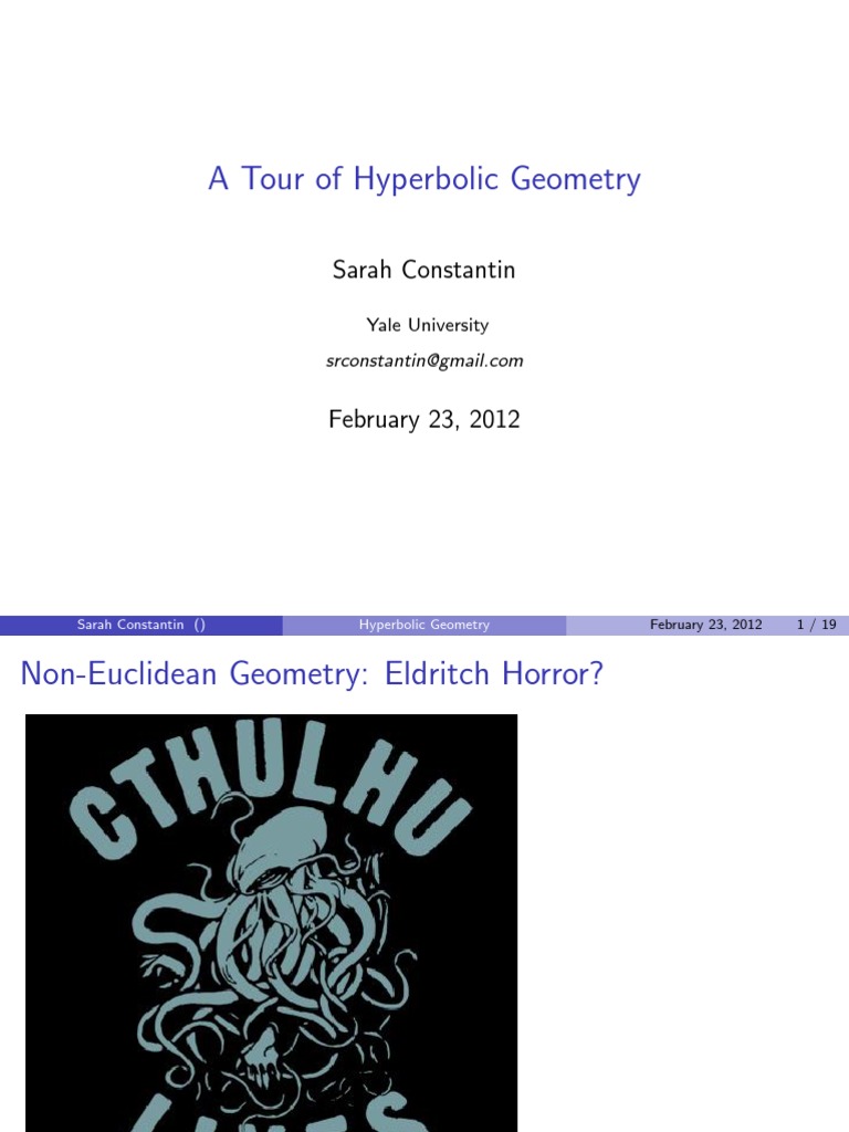 Hyperbolic Geometry | PDF | Hyperbolic Geometry | Line (Geometry)
