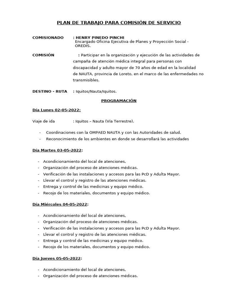 Henry Plan de Trabajo - Nauta | PDF