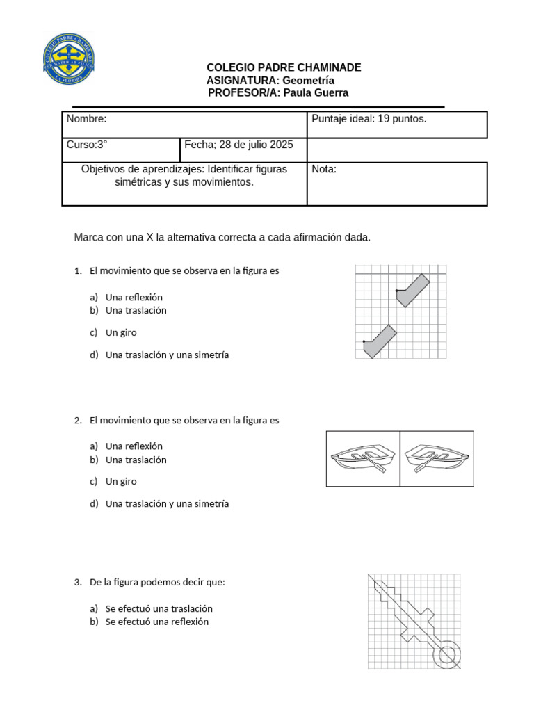 geometriá 3° simetria. | PDF