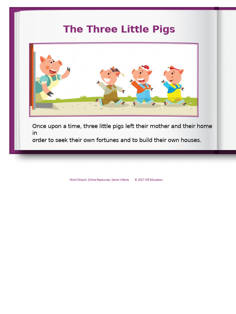The Three Little Pigs Story PDF | PDF | Fictional Pigs