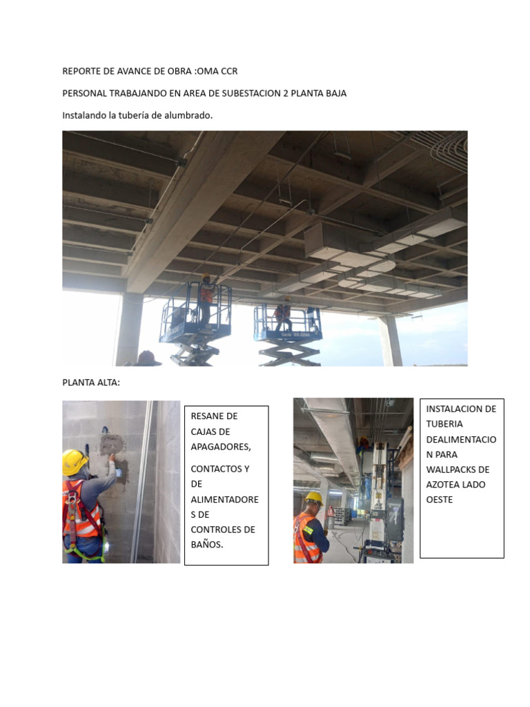 Reporte de Avance de Obra 20825 | PDF