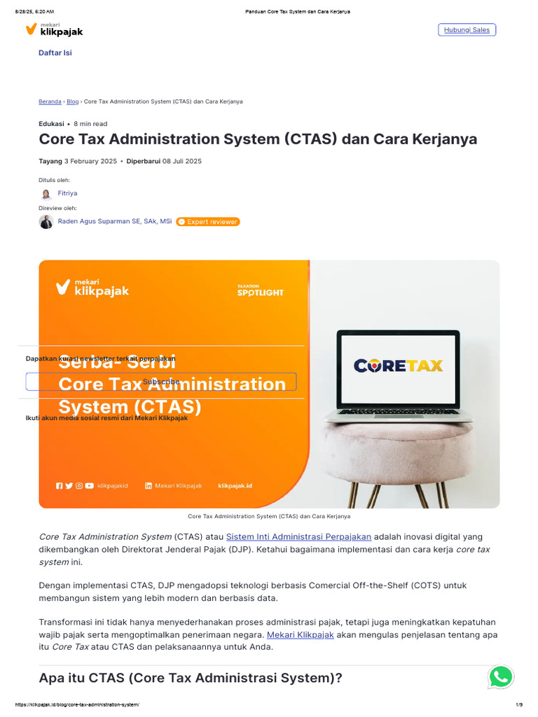 Cara Kerja Core Tax System di Indonesia | PDF