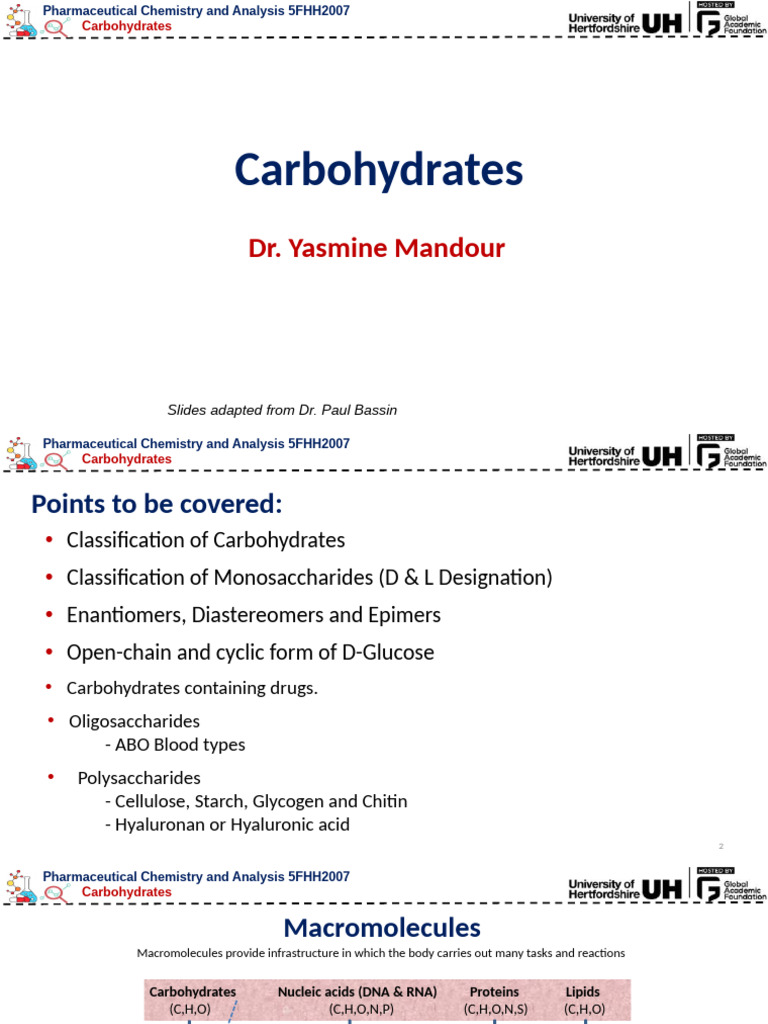 Carbohydrates Lecture | PDF | Carbohydrates | Organic Chemistry
