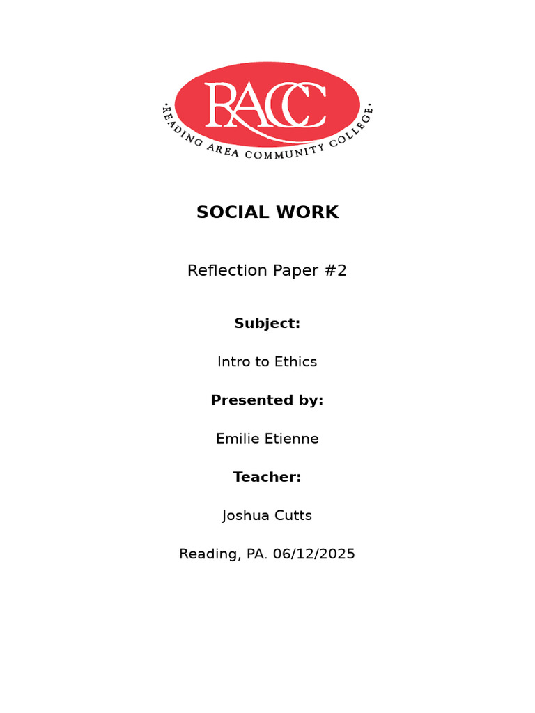 Intro To Ethics. Reflection Paper #2 | PDF | Virtue | Virtue Ethics