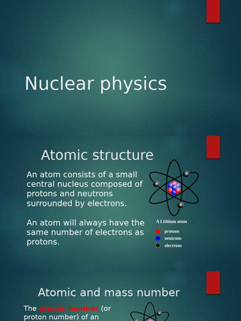 Nuclear Physics | PDF | Radioactive Decay | Atoms