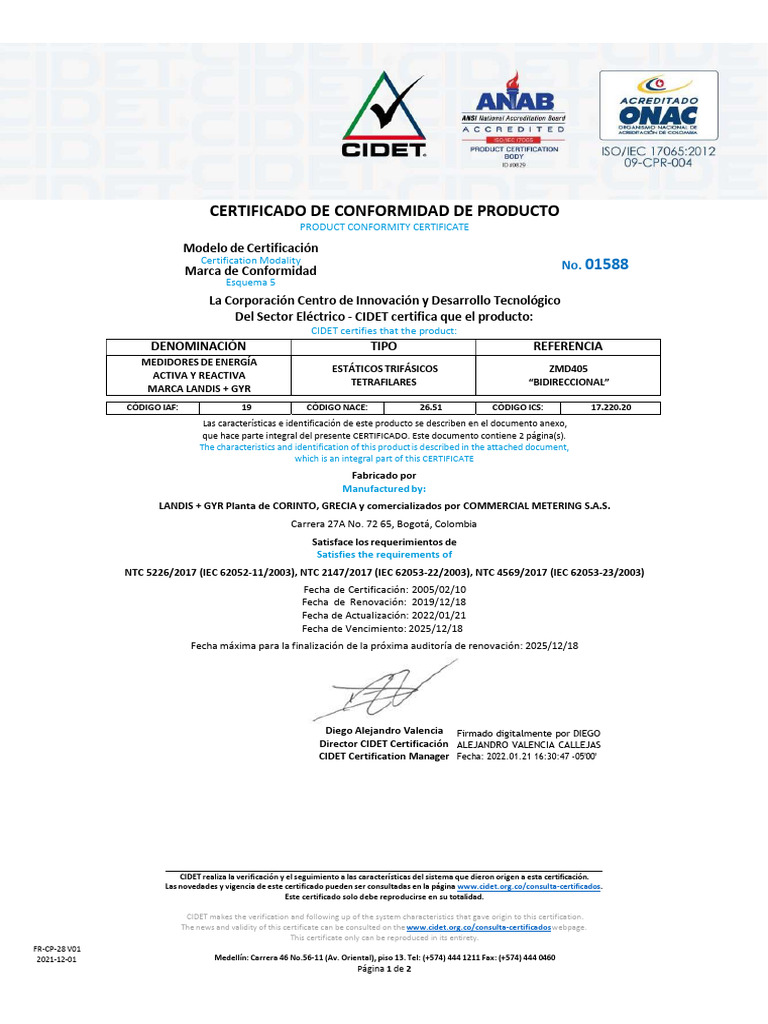 Certificado ZMD405 2025 | PDF