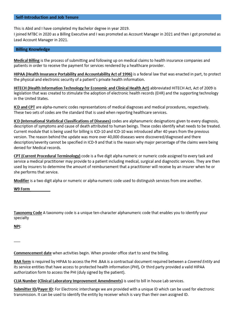 Medical Billing Overview and Guidelines | PDF | Medicare (United States ...