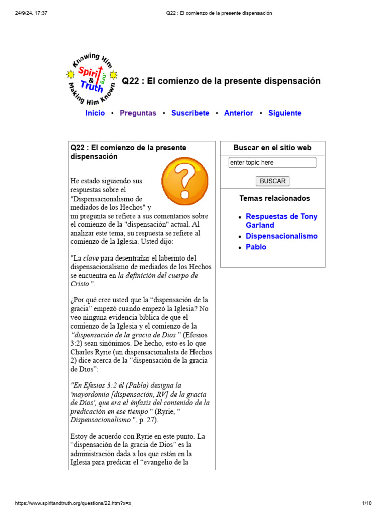 39.Q22 - El Comienzo de La Presente Dispensación | PDF | Cristo (título ...