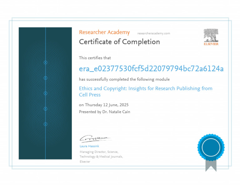 Ethics Copyright Insights Research Publishing Cell Press Certificate | PDF