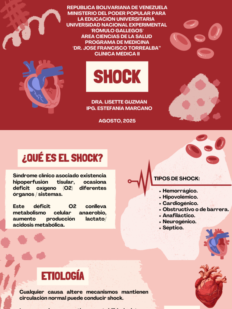 Tipos y Manejo del Shock Clínico | PDF | Choque (circulatorio ...
