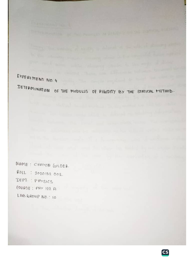 Sust Phy 1-1, Exp 4 | PDF