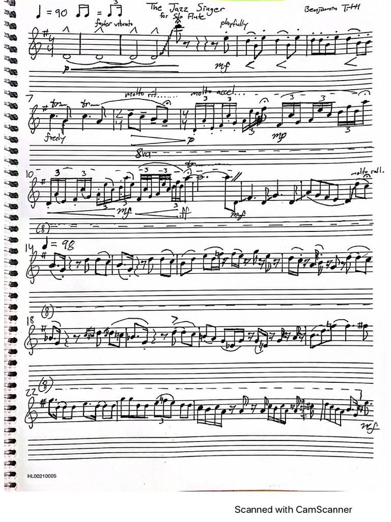 The Jazz Singer Ben Tittl Flute | PDF