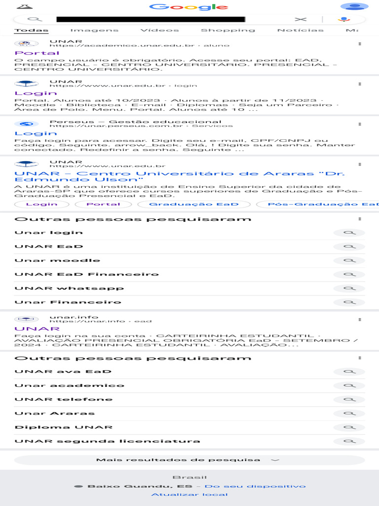 Unar Portal Do Aluno - Pesquisa Google | PDF