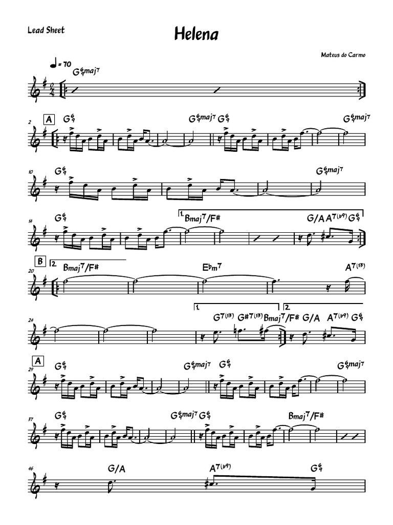 Helena Lead Sheet | PDF