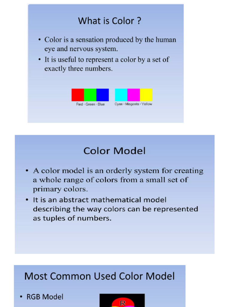 Color Model in Computer Graphics Technology | PDF