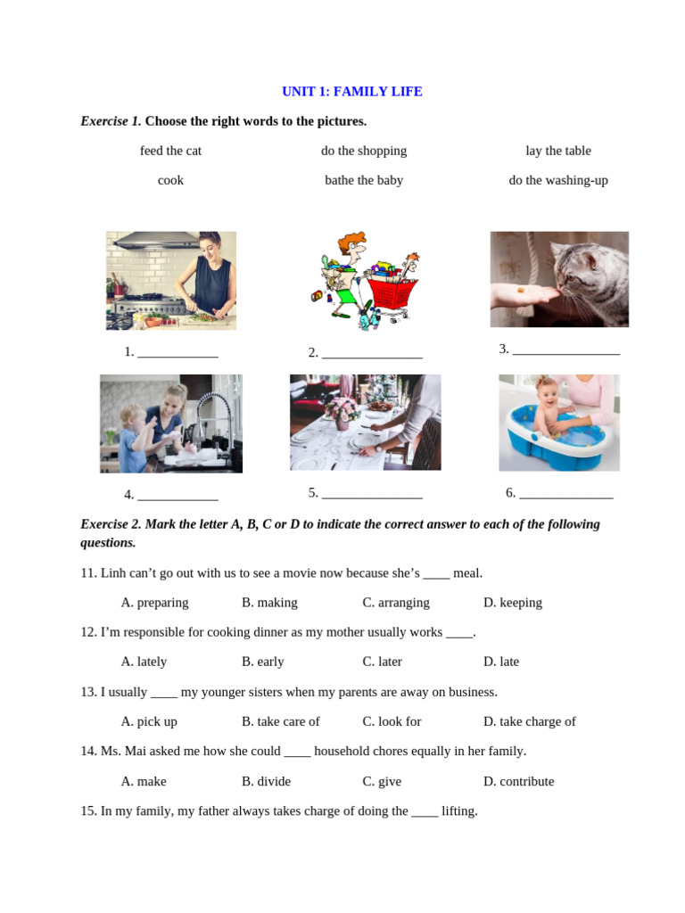 Family Roles in Household Chores | PDF