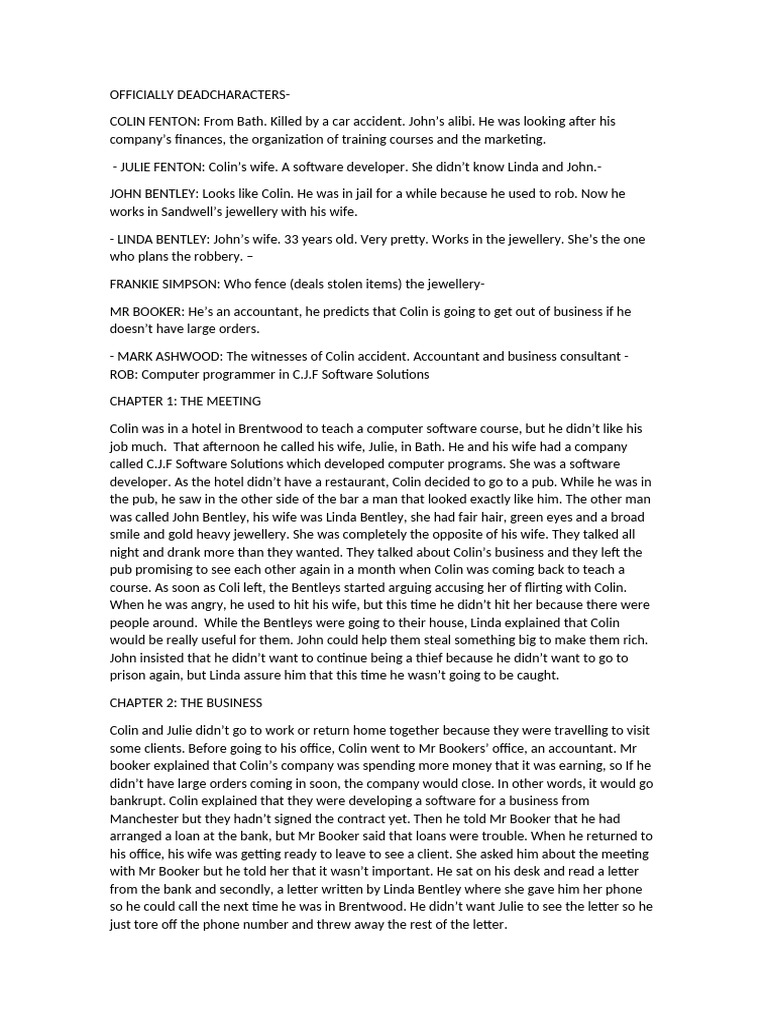 Officially Dead: A Summary of Events | PDF