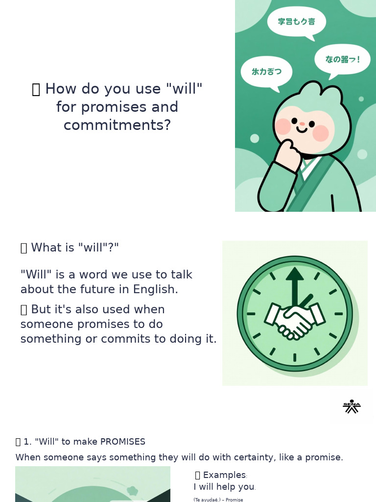 How Do You Use Will For Promises and Commitments | PDF