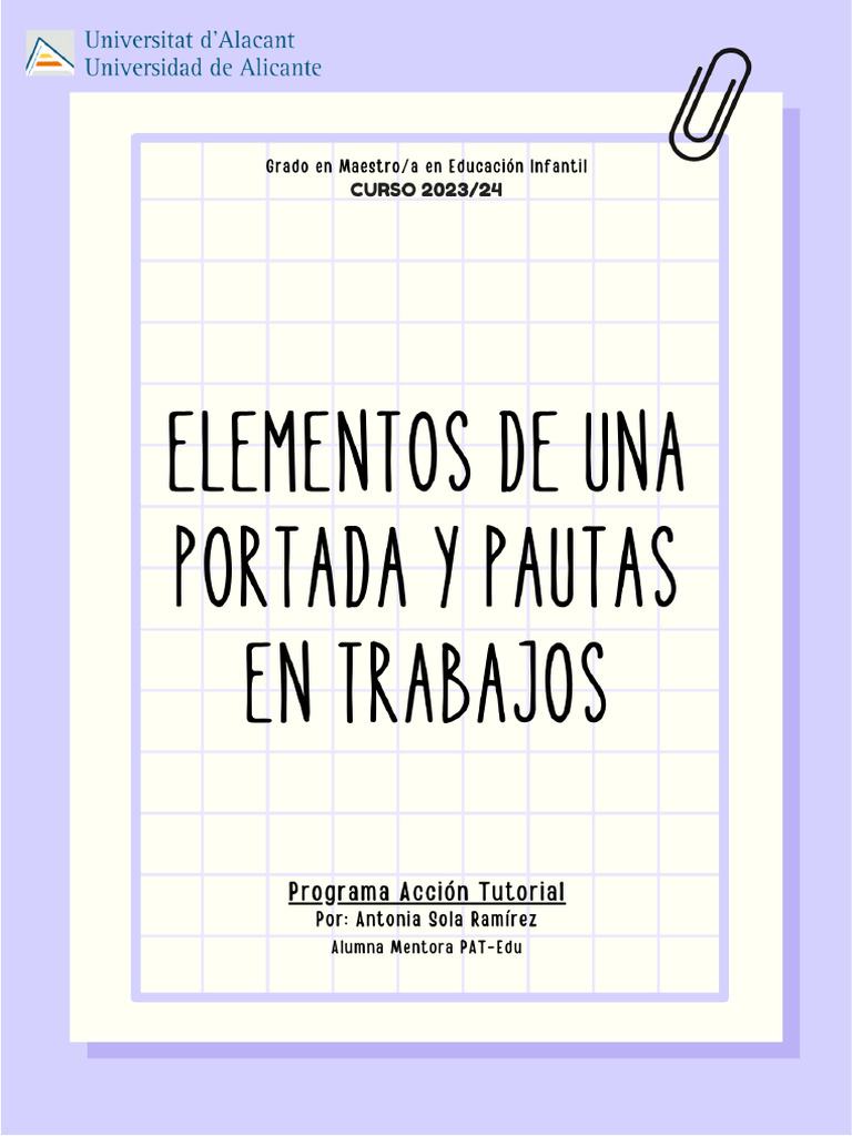 Elementos de Una Portada y Pautas en Trabajos | PDF