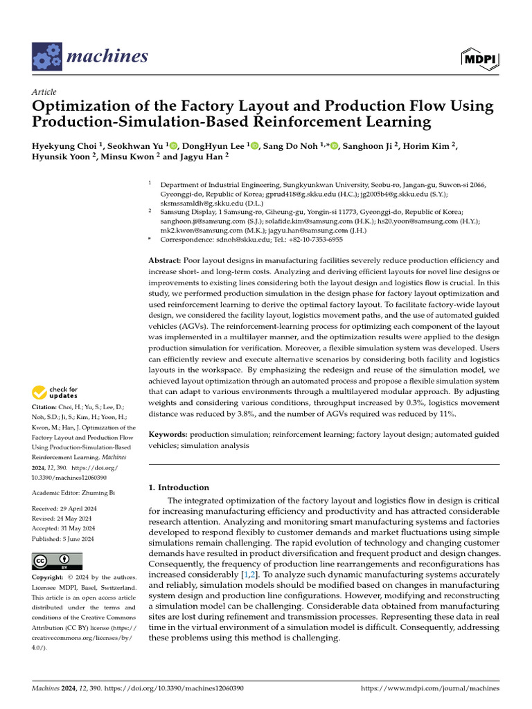 Optimization of The Factory Layout and Production Flow Using Production ...