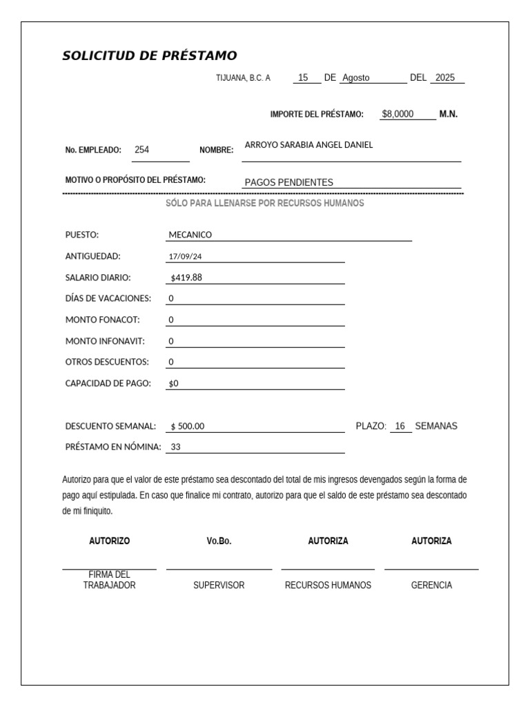 Solicitud de Prestamos 101091 Jazmin | PDF