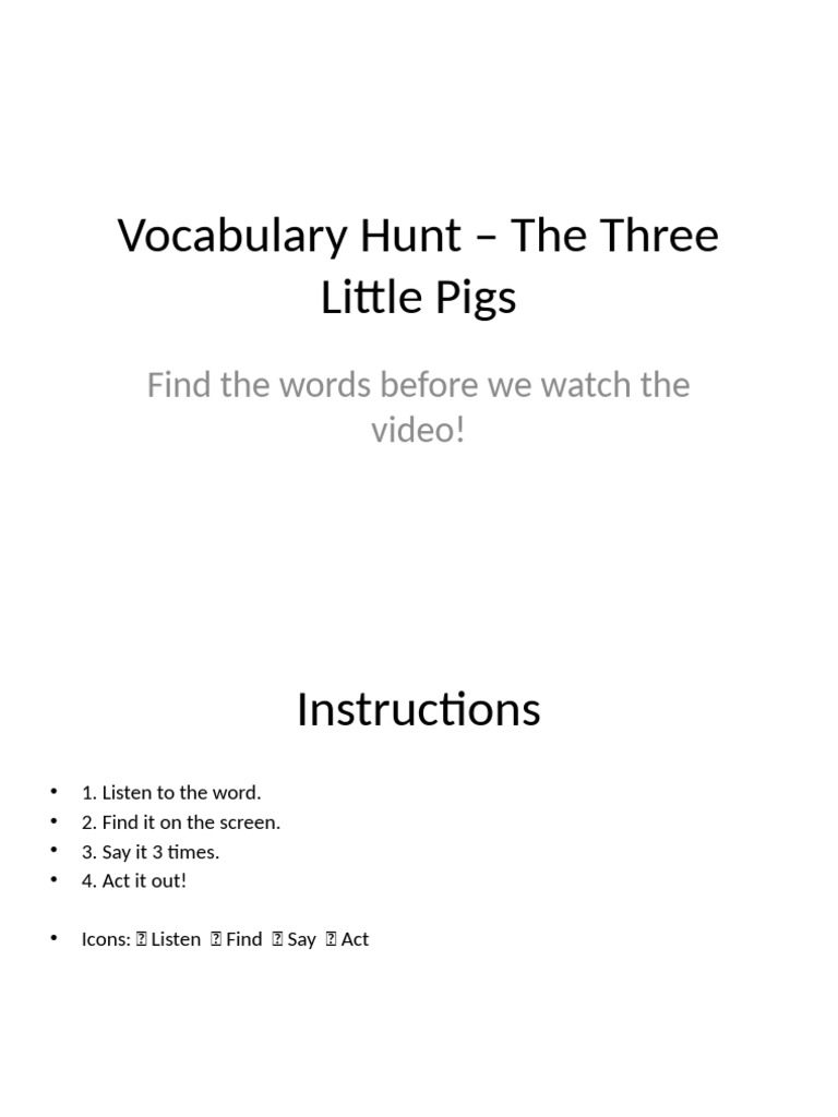 Vocabulary Hunt Activity | PDF
