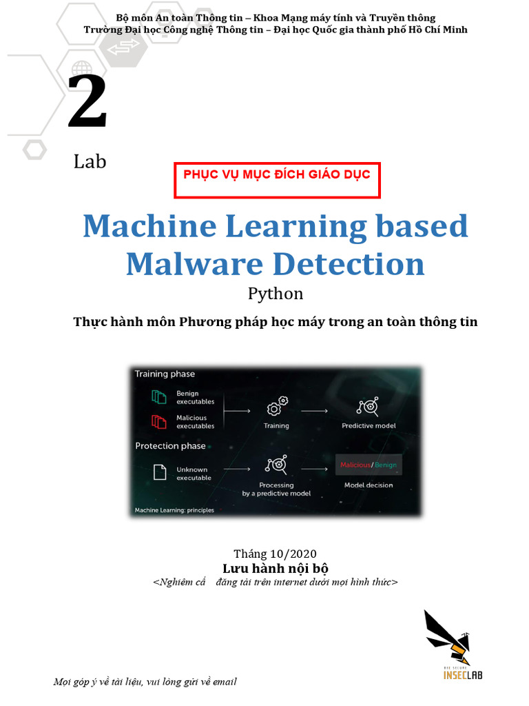 Lab 2 - Machine Learning Based Malware Detection | PDF
