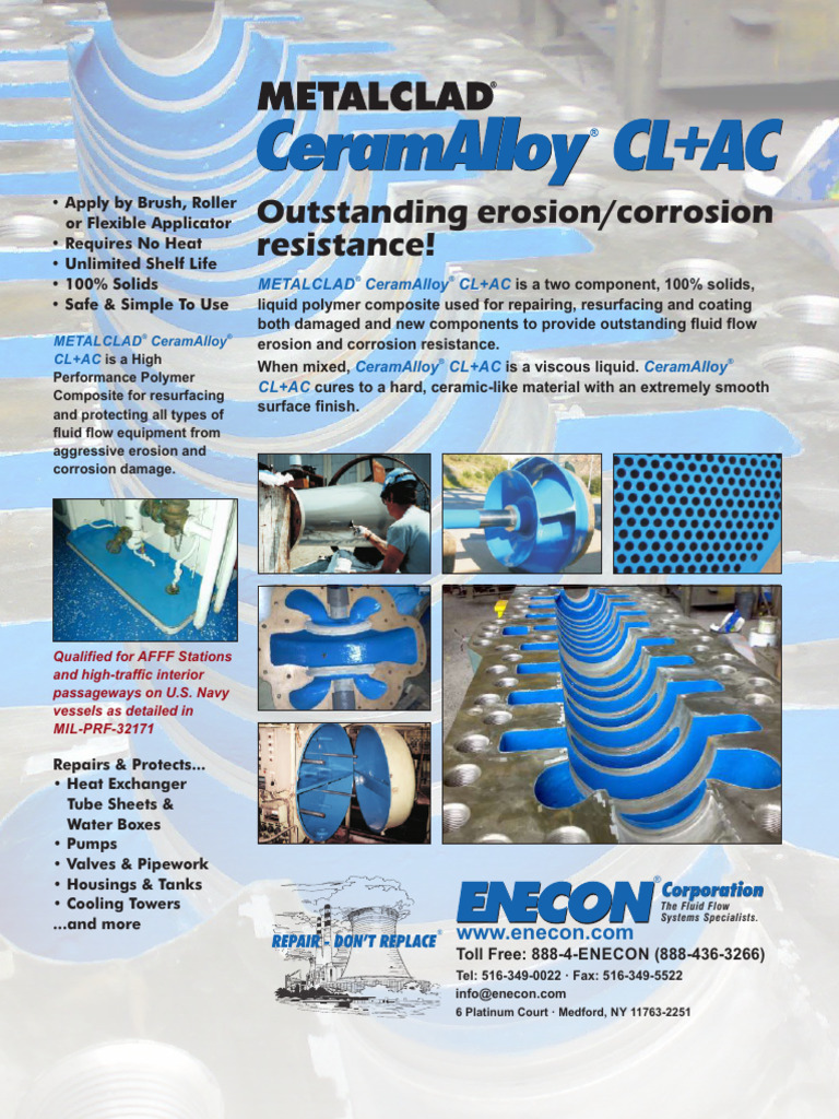 Metalclad CeramAlloy CL+AC Overview | PDF | Acid | Abrasive