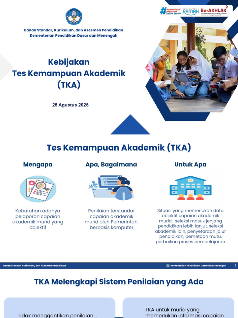 Kebijakan TKA 2025 untuk Pendidikan | PDF