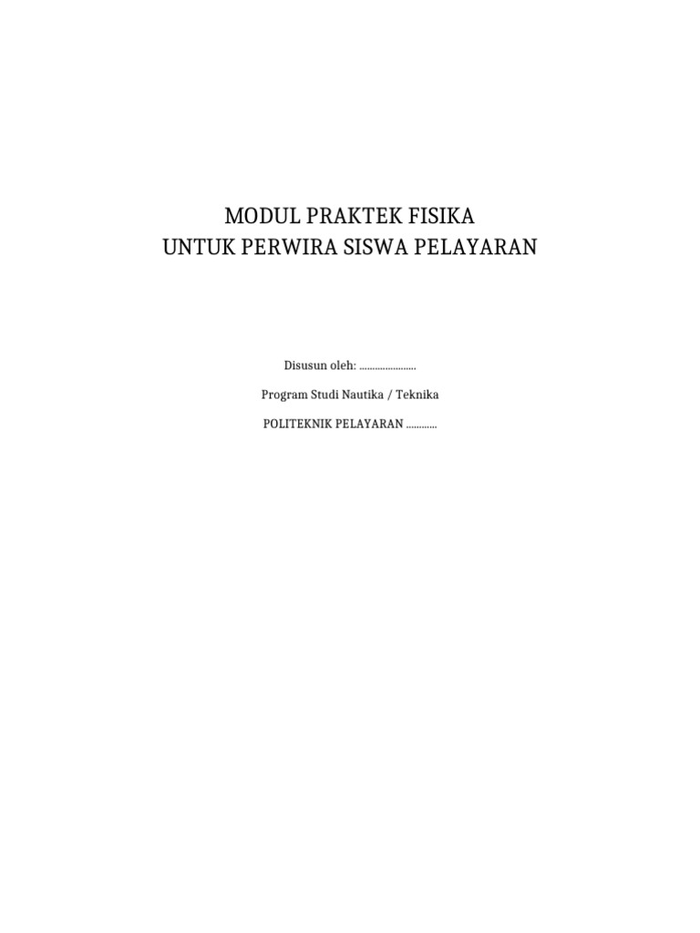 Modul Praktik Fisika untuk Siswa Pelayaran | PDF