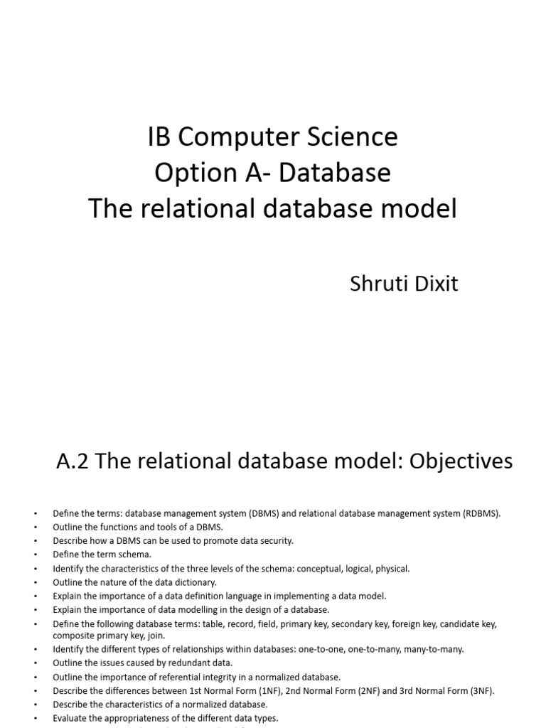 A2 - Database-The Relational Database Model | PDF | Databases | Relational Database