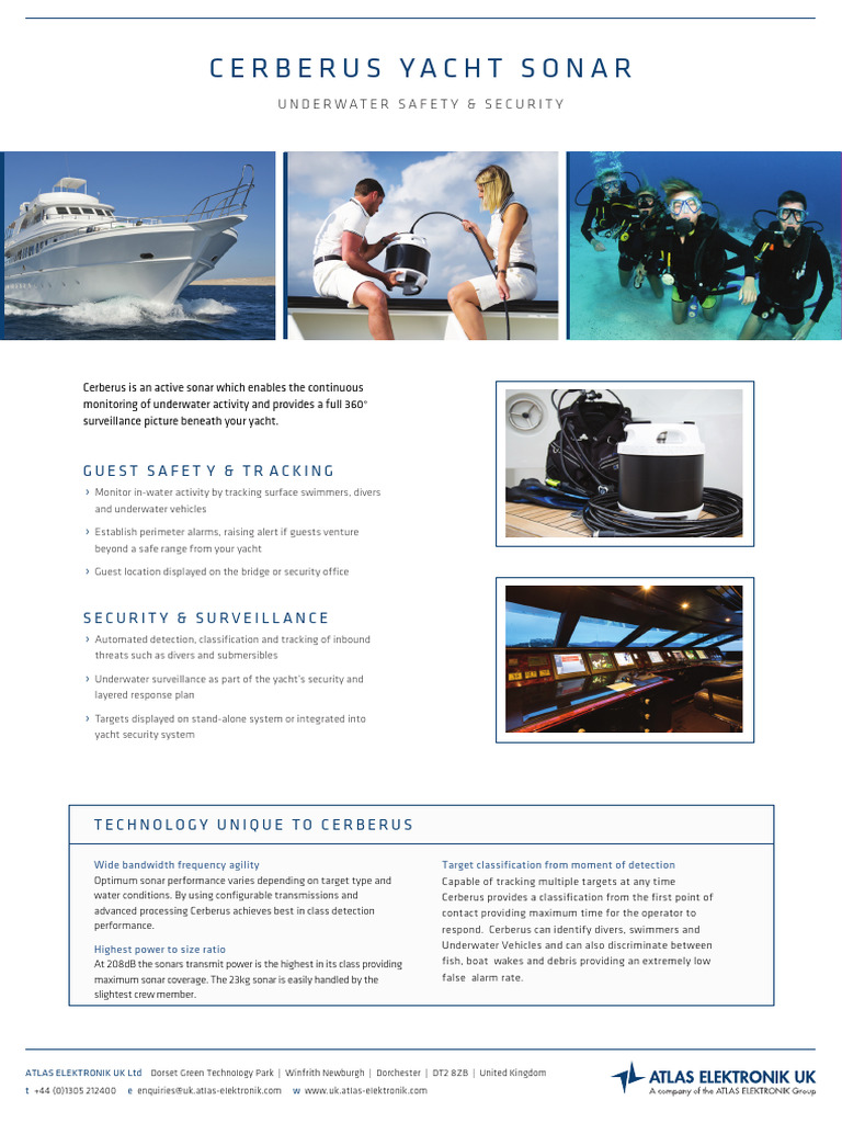 Underwater Safety & Security - Cerberus Yacht Sonar | PDF | Sonar
