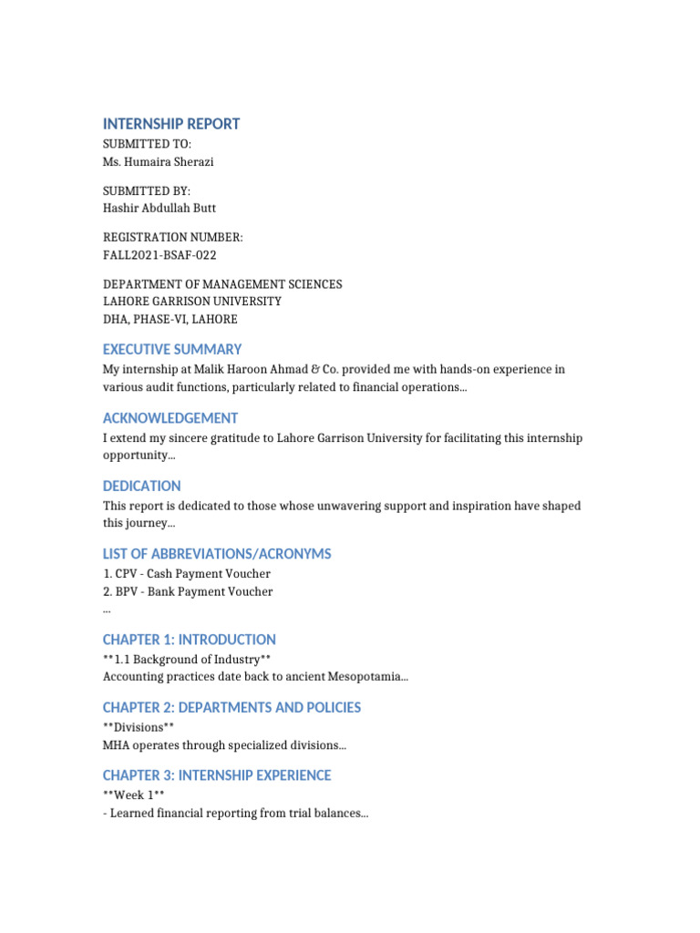 Rewritten Internship Report | PDF