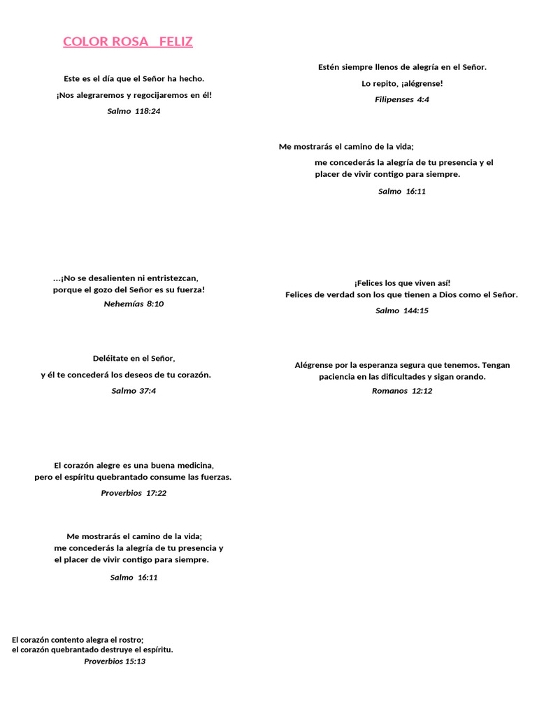 Versiculos para Imprimir en Colores | PDF | Biblia | Contenido bíblico