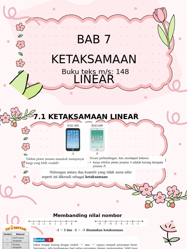 7.1 Ketaksamaan Linear | PDF