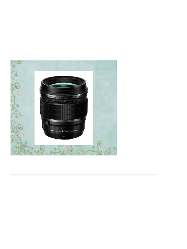 5022 OM SYSTEM M.zuiko Digital ED 45 MM F1.2 PRO Lens Bright Fixed ...