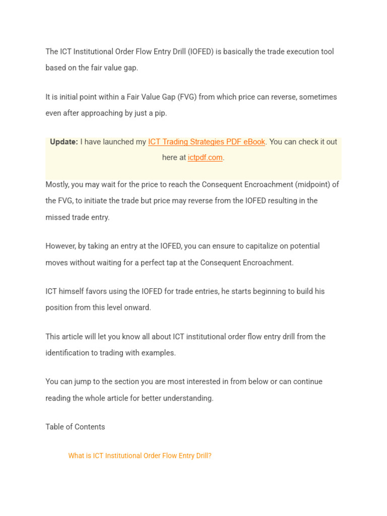 The ICT Institutional Order Flow Entry Drill (IOFED) Is Basically The ...