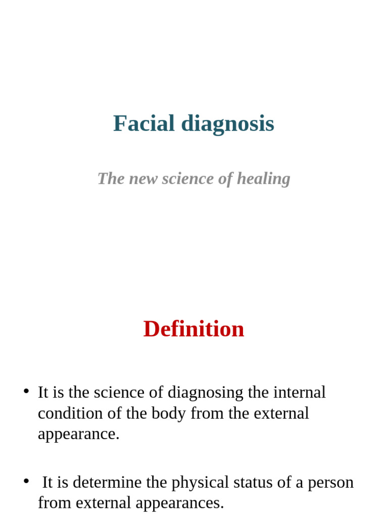 Facial Diagnosis: A New Healing Science | PDF | Diseases And Disorders ...