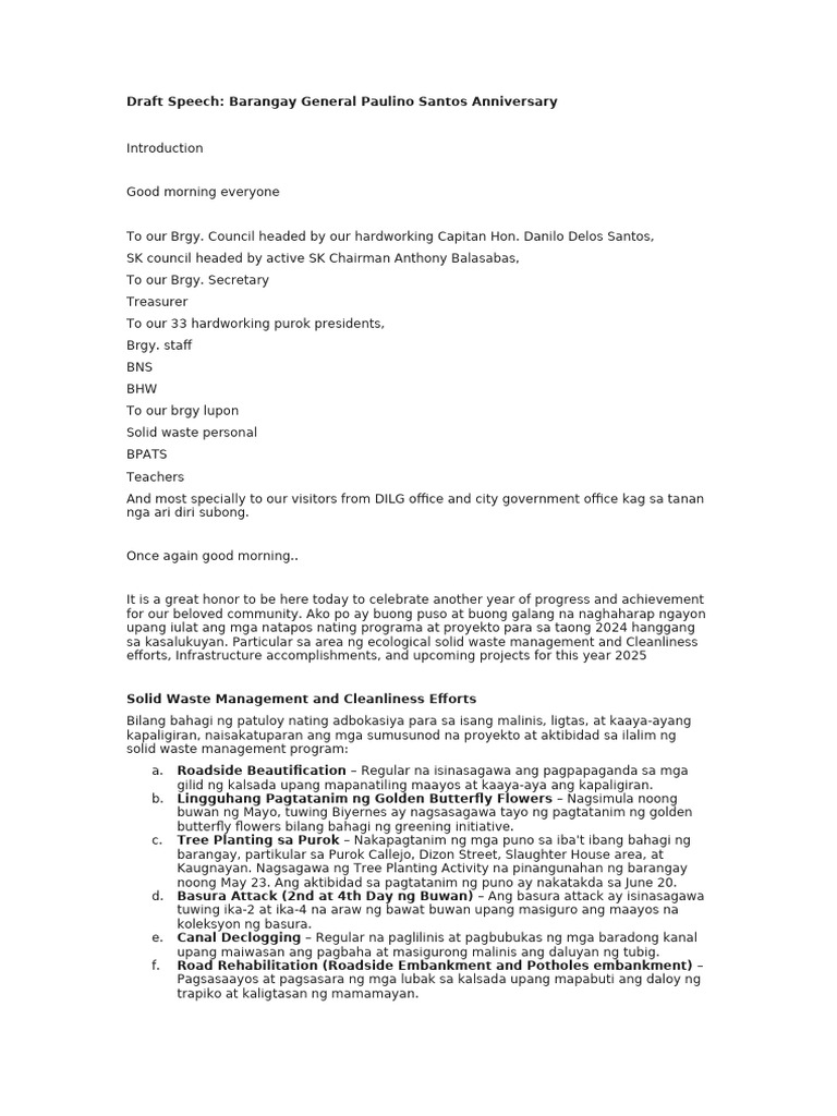 Draft Speech SOBA | PDF