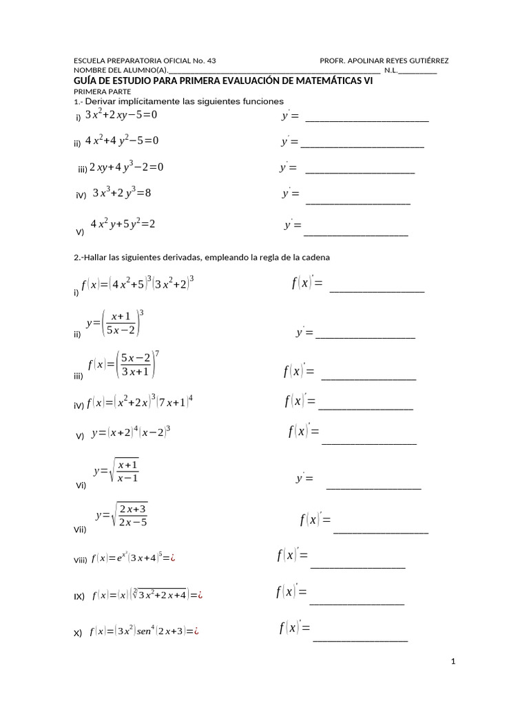 GUÍA DE ESTUDIO C. Integral 1a. Eval. | PDF | Velocidad | Geometría ...