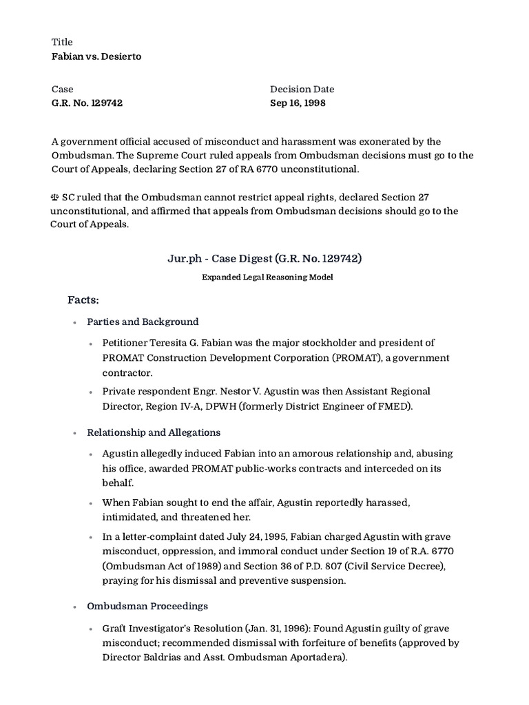 Supreme Court Ruling on Ombudsman Appeals | PDF | Appeal | Jurisdiction