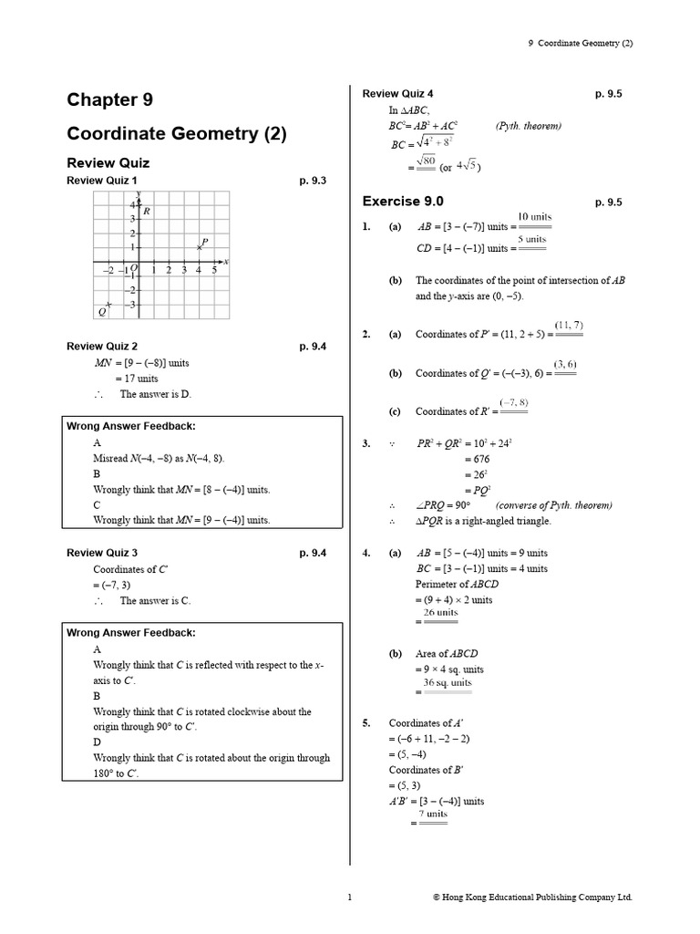 Coordinate Geometry Review and Exercises | PDF | Line (Geometry ...