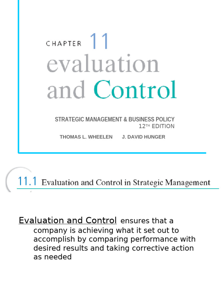 Evaluation and Control in Strategic Management | PDF | Risk ...