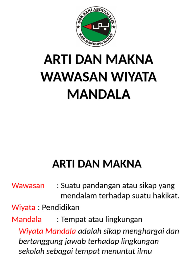 Arti Wawasan Wiyata Mandala | PDF