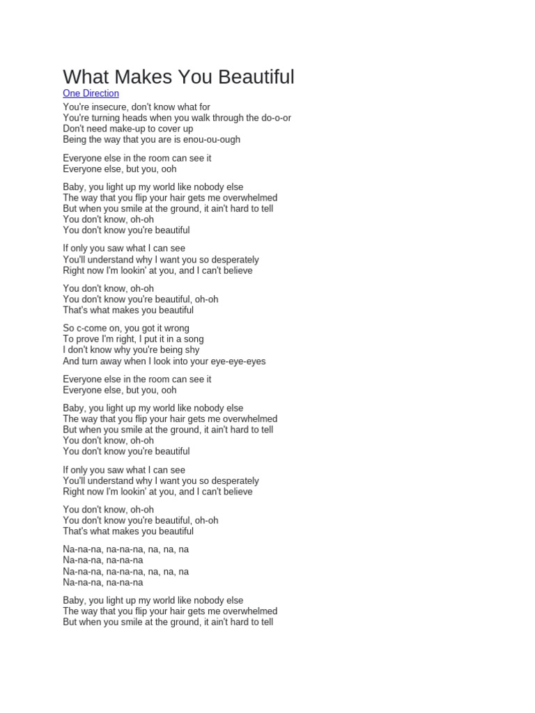 One Direction's "What Makes You Beautiful" | PDF