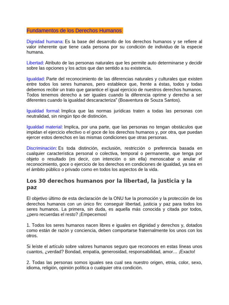 Fundamentos de los Derechos Humanos | PDF | Derechos humanos | Derechos